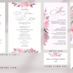 Floral day of wedding accessories, programs, menus {Albany design}